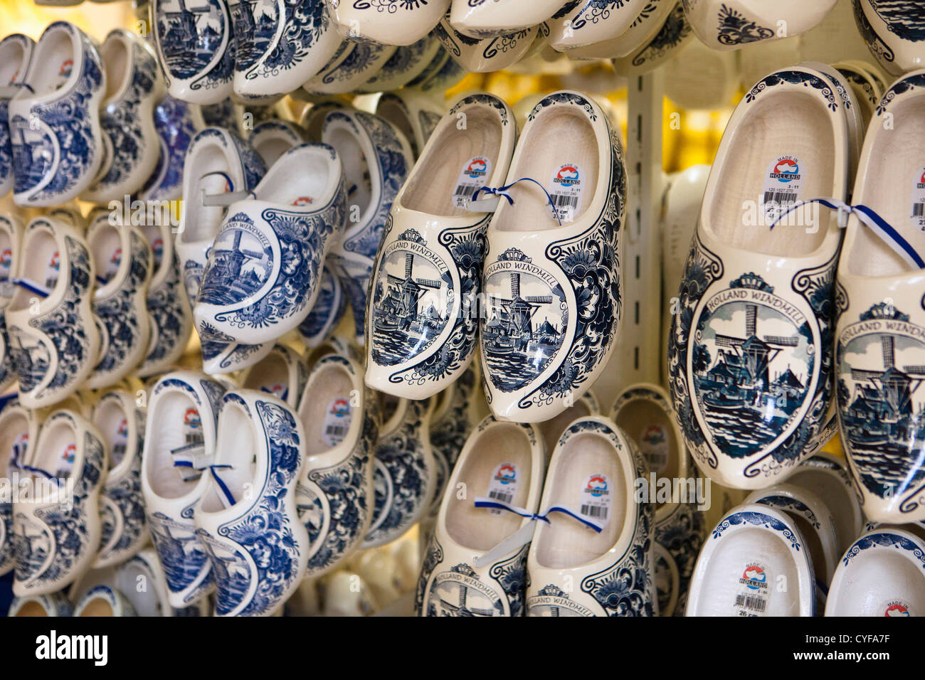 The Netherlands, Volendam, Souvenir shop. Painted wooden clogs Stock ...
