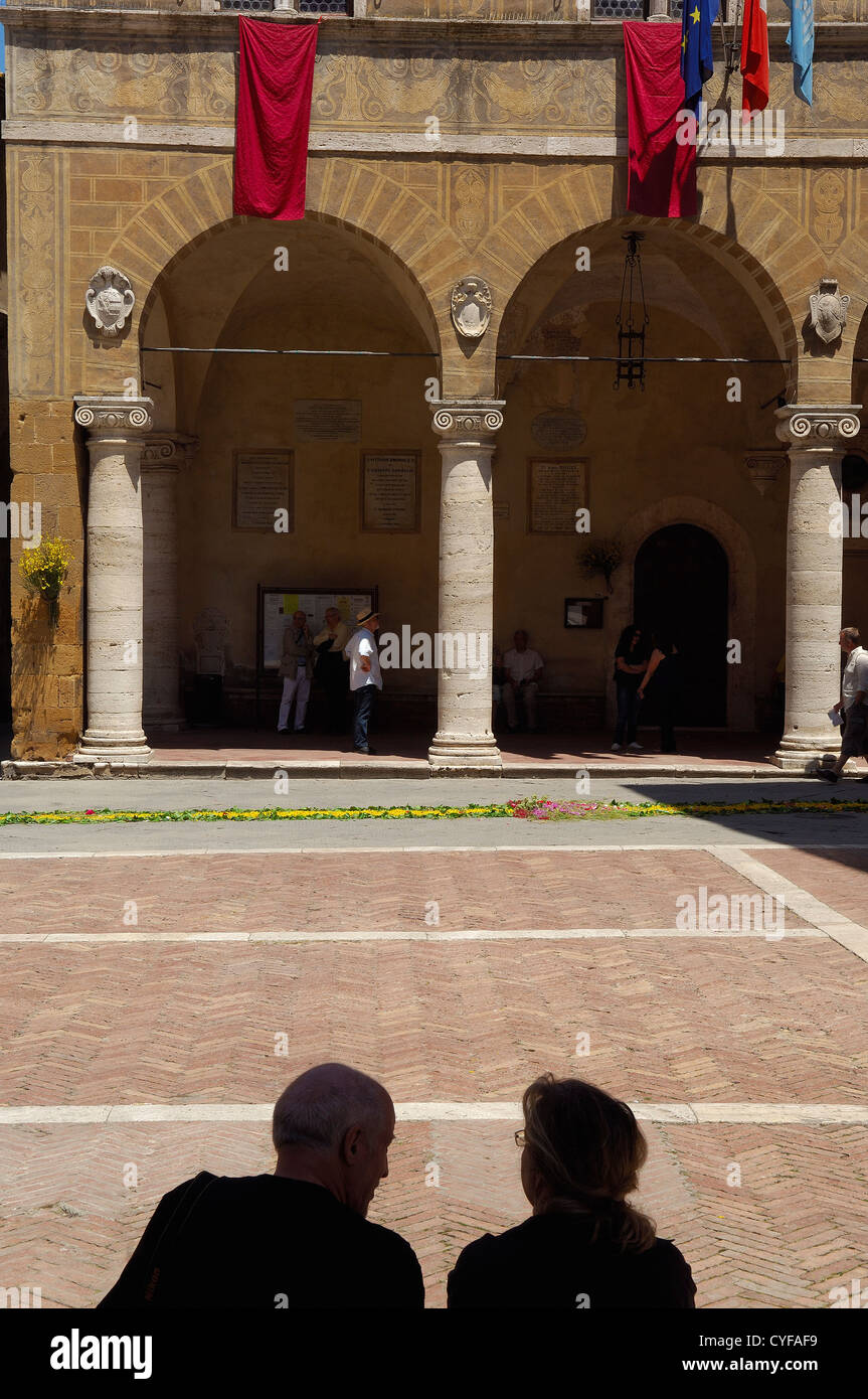 Pienza, Pio II square, Piazza Pio II, Val d'Orcia, Orcia Valley, UNESCO ...