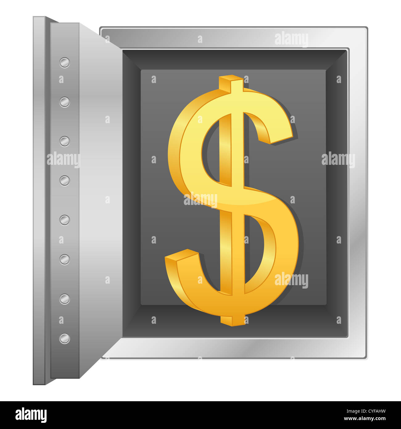 Bank safe with dollar symbol. Vector illustration Stock Photo - Alamy