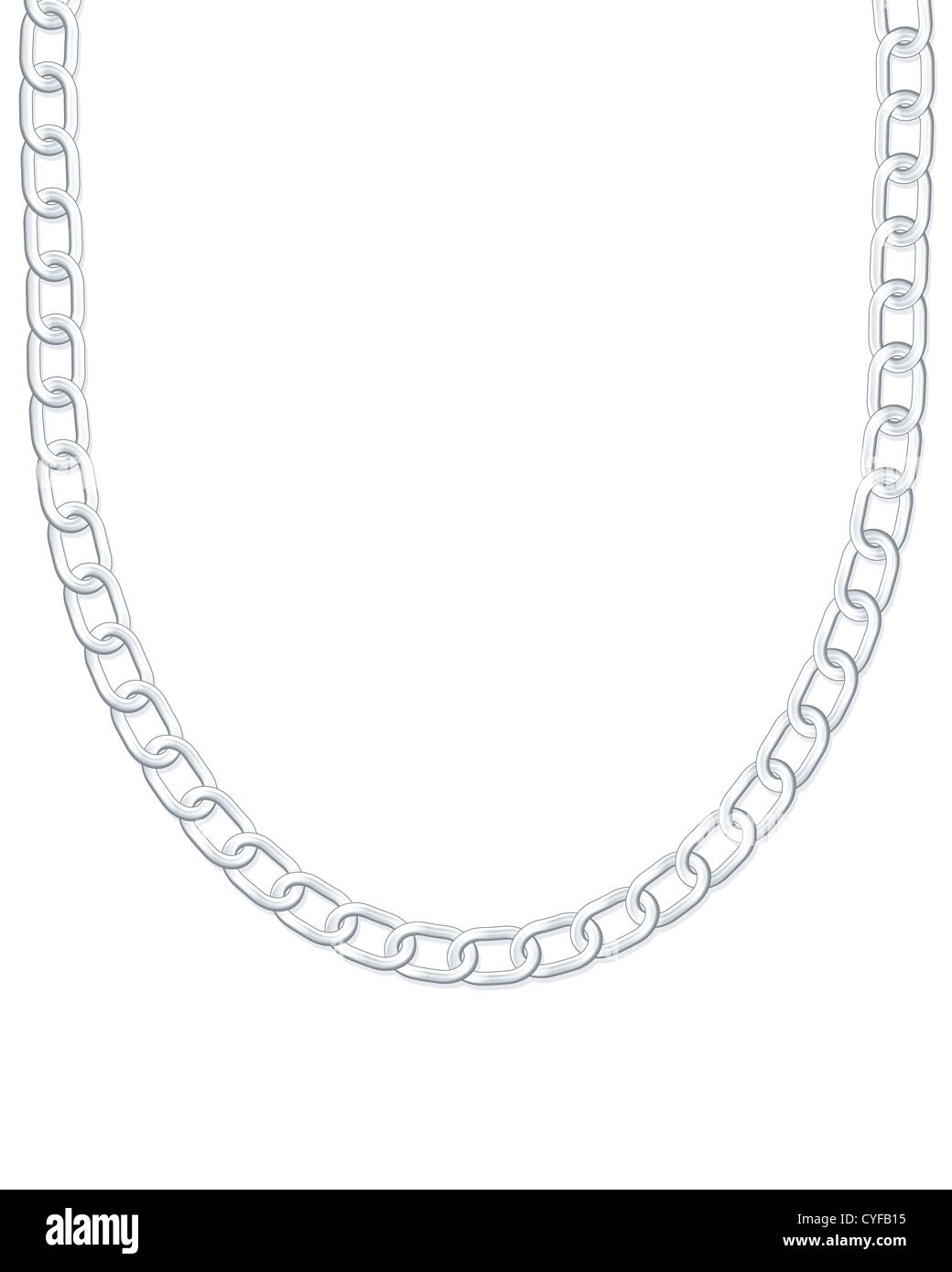 Silver necklace on white background. Vector illustration Stock Photo ...
