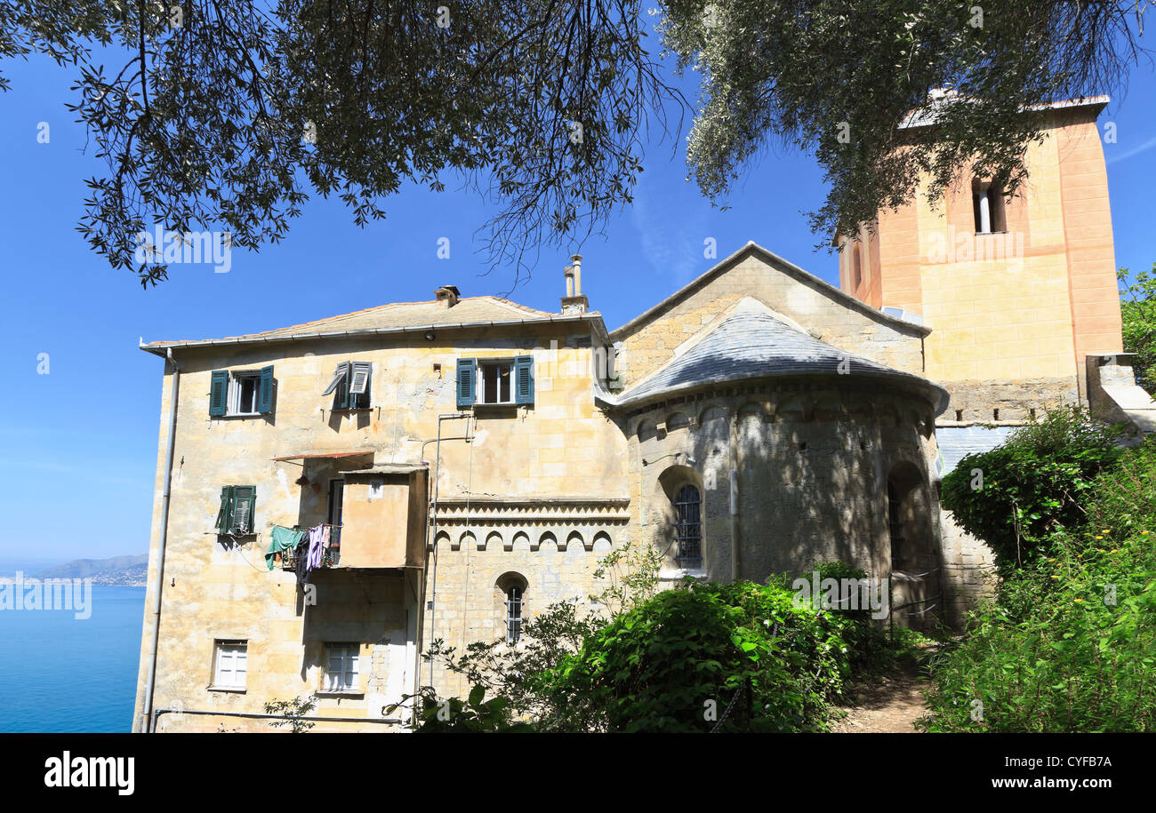 small abbey in San Nicolo', Camogli, Italy Stock Photo - Alamy