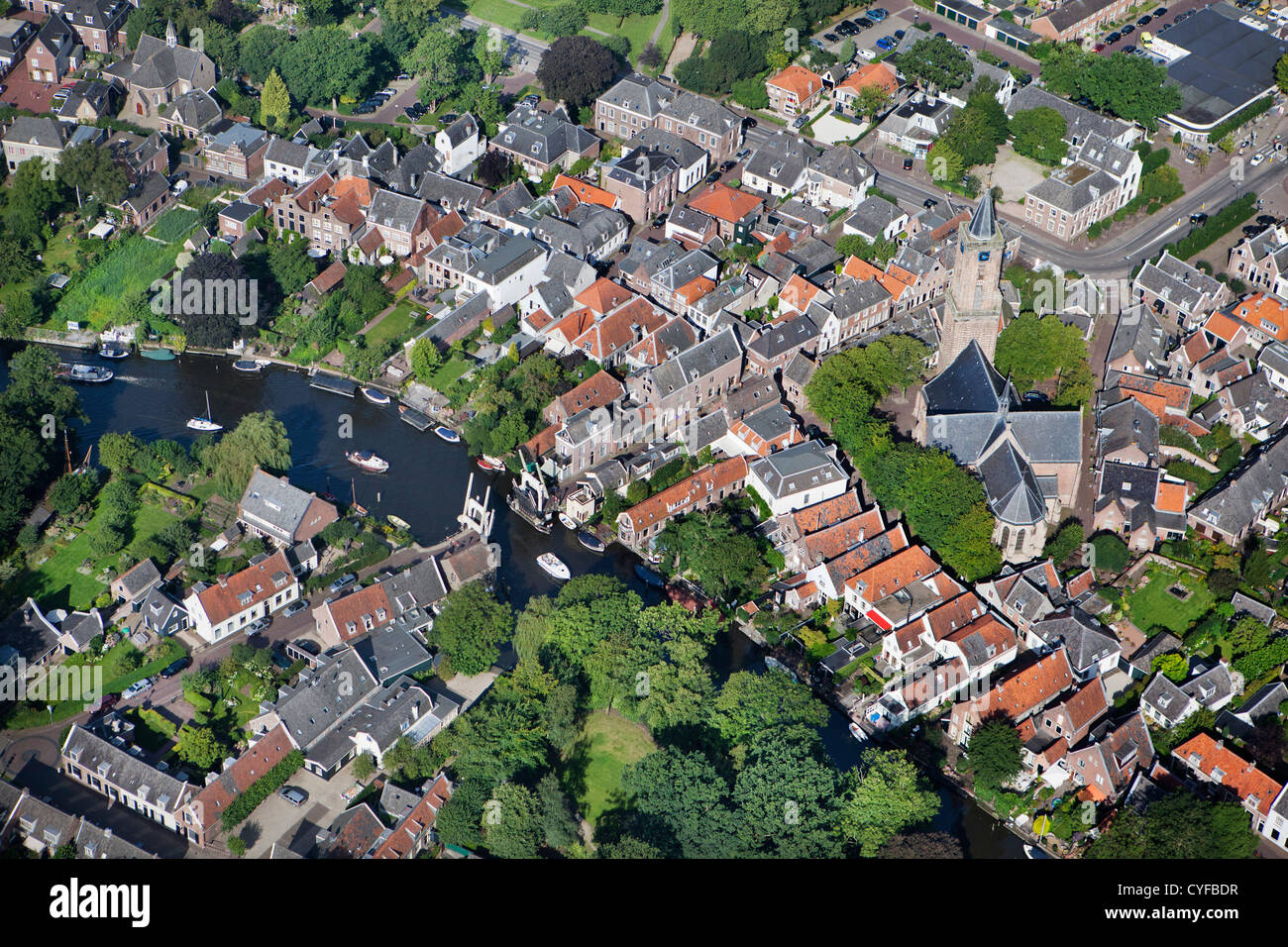 The Netherlands, Loenen aan de Vecht. River vecht. Boats passing ...