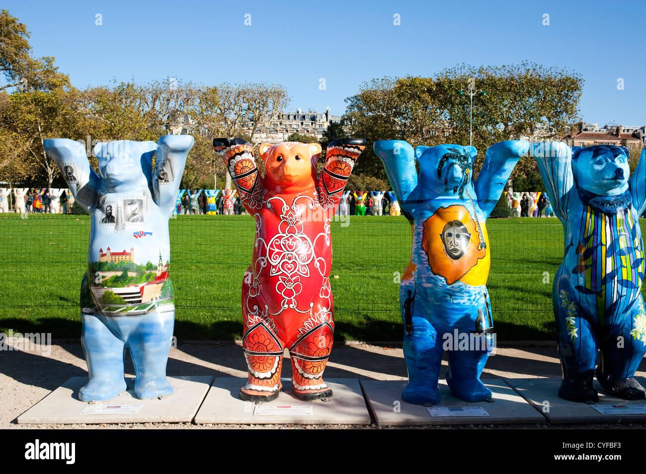 Paris, France - Bear Sculptures at Eiffel Tower mark 25 years of Paris ...