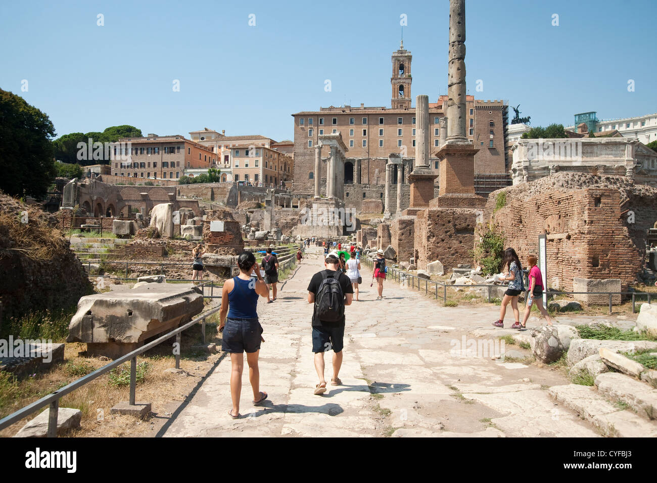 Rome, Italy 2012 - Tourists visiting the Roman Forum Stock Photo - Alamy