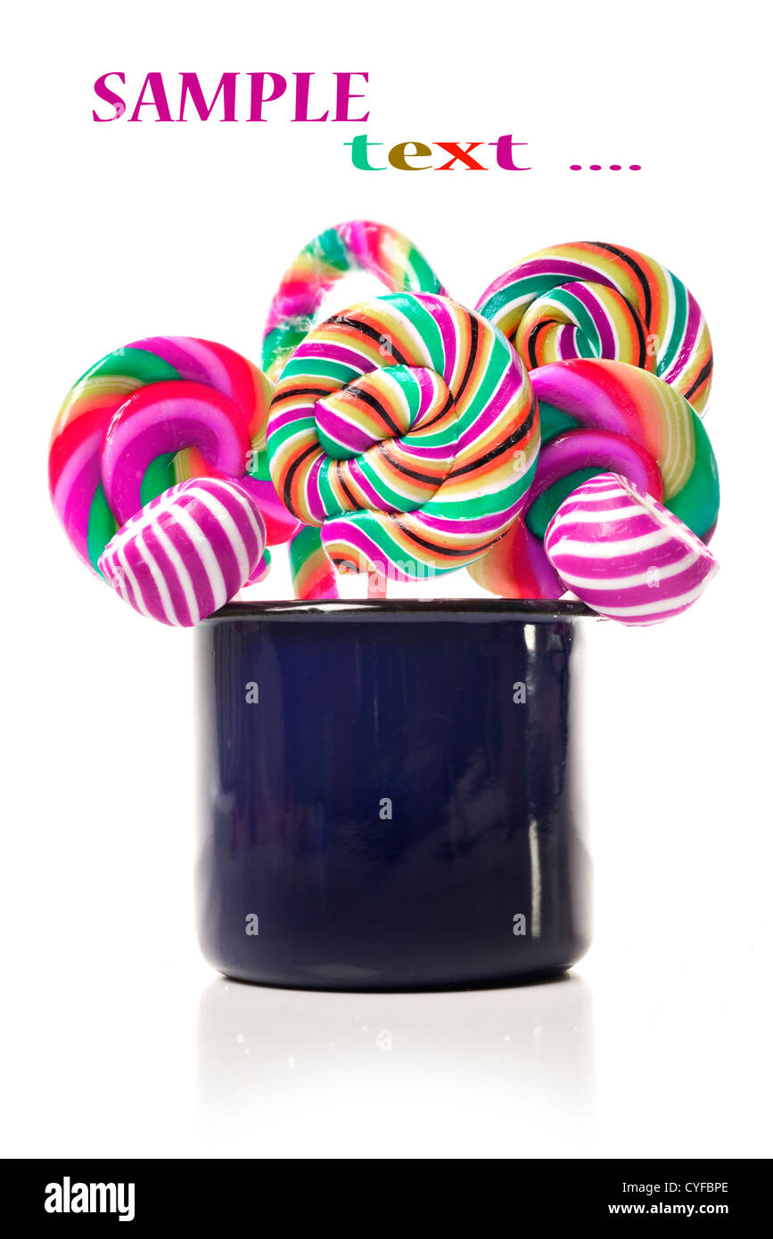 Lollipop cane candy on Cut Out Stock Images & Pictures - Alamy