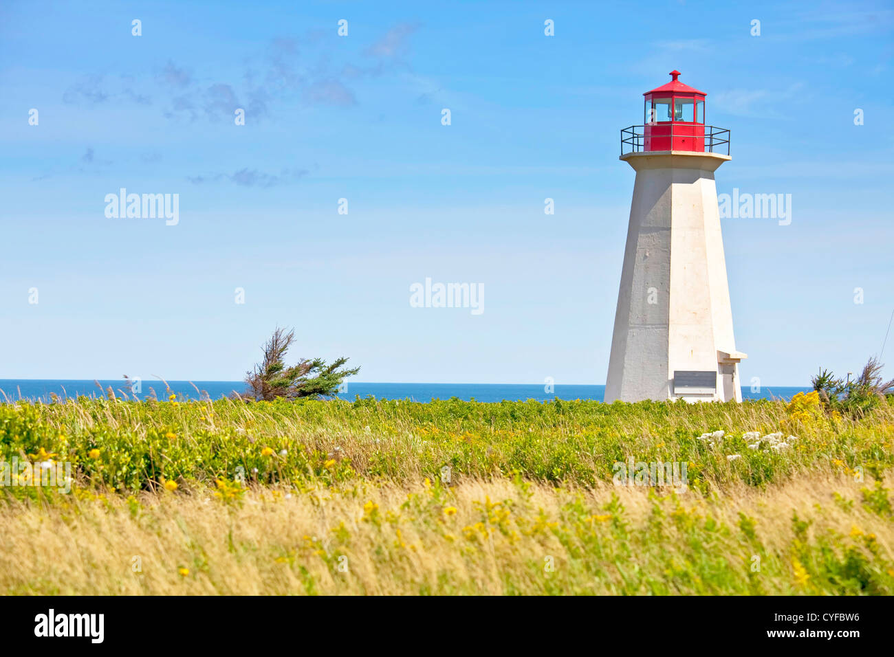 Ship Wreck Point Lighthouse in rural Prince Edward Island, Canada Stock ...