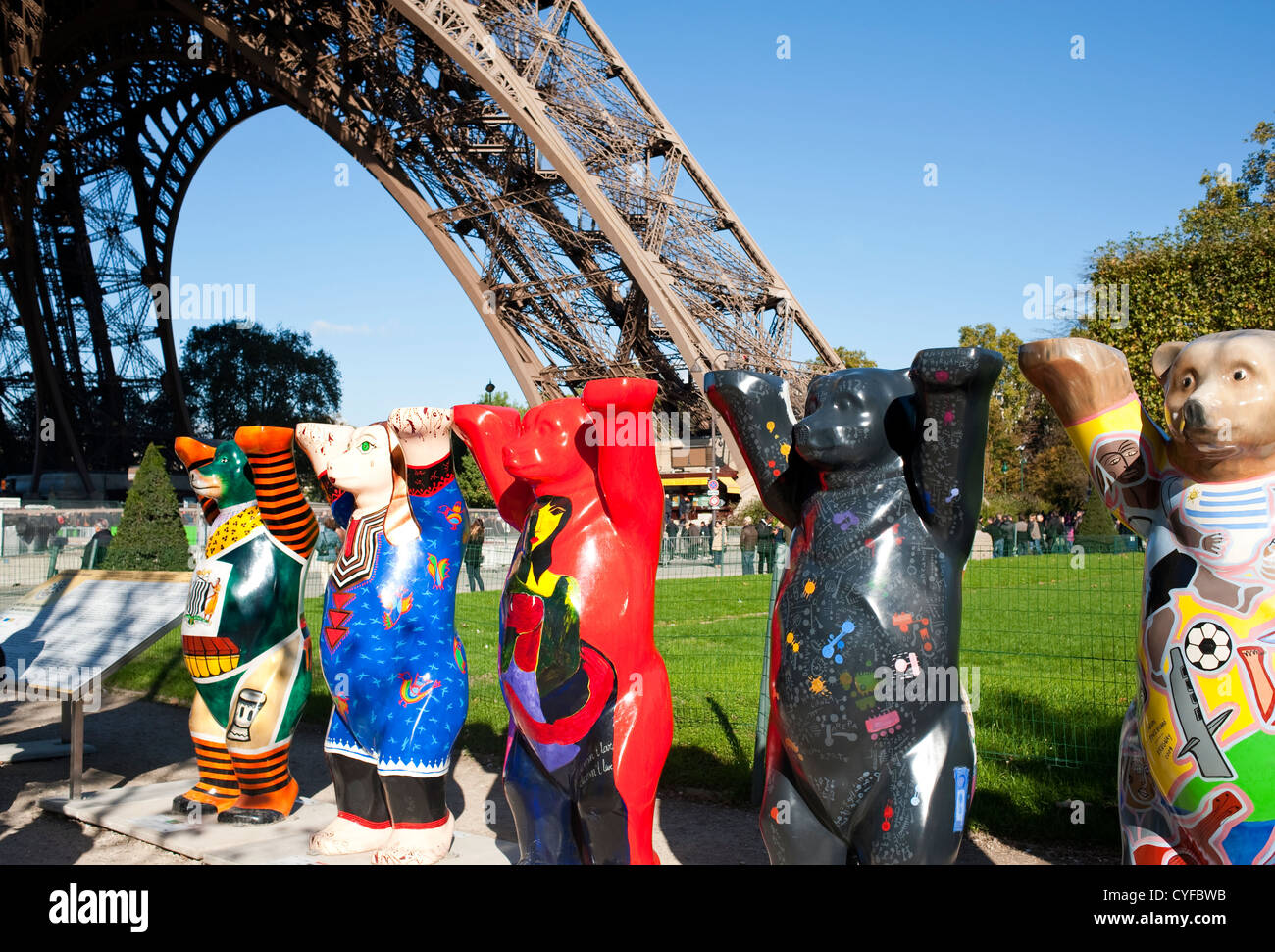Paris, France - Bear Sculptures at Eiffel Tower mark 25 years of Paris ...