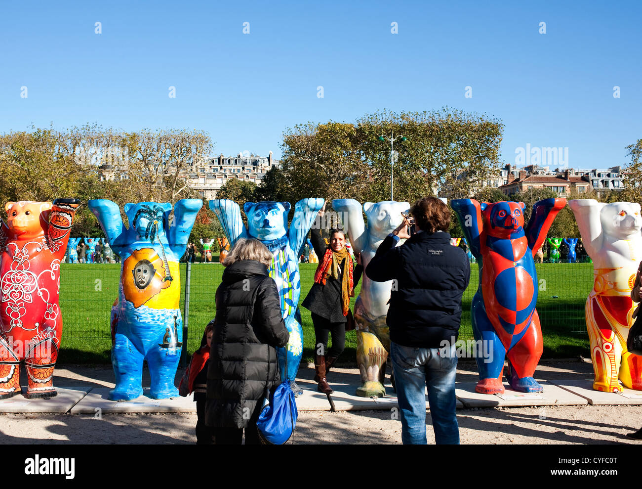 Paris, France - Bear Sculptures at Eiffel Tower mark 25 years of Paris ...