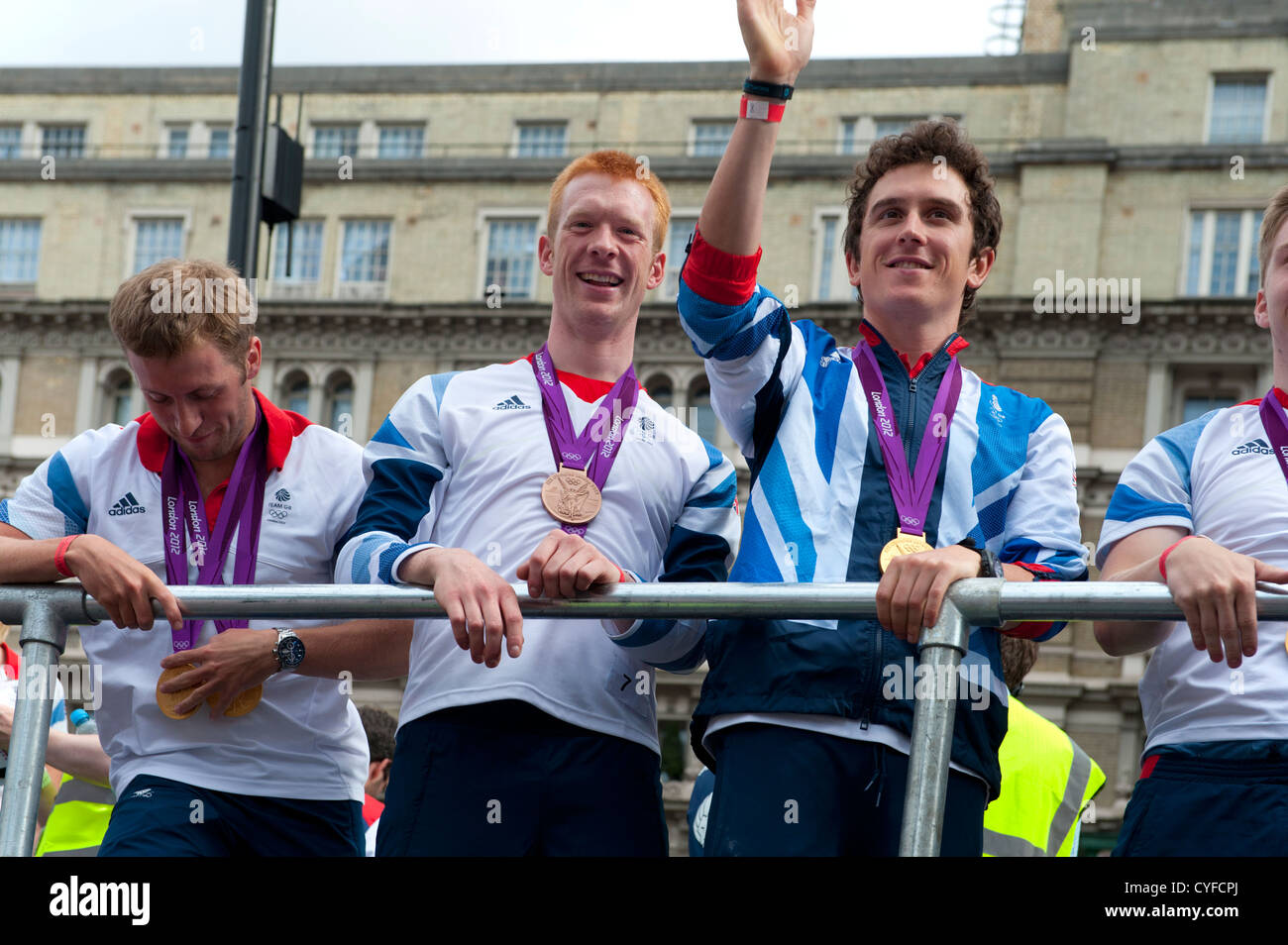 Ed Clancy and Geraint Thomas gold medal winners in the cycling team ...