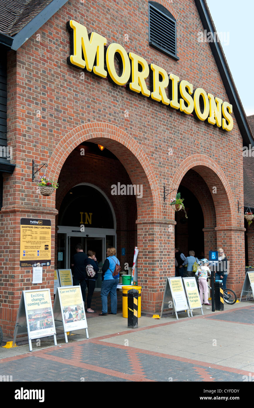 Morrisons supermarket entrance Stock Photo - Alamy