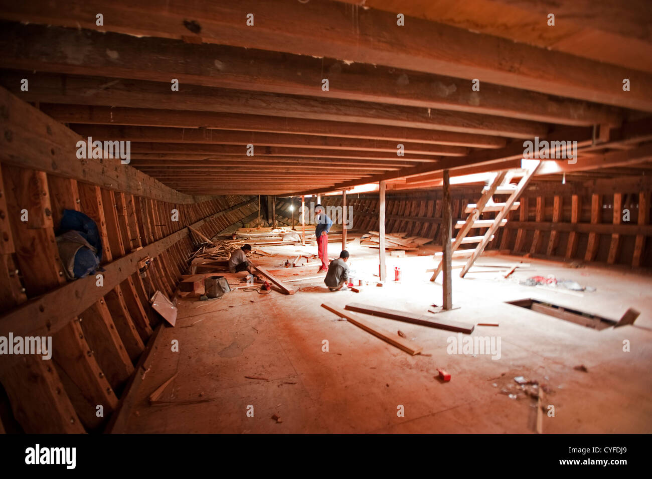 Traditional Pinisi wooden sailing boat construction, Bira Sulawesi ...