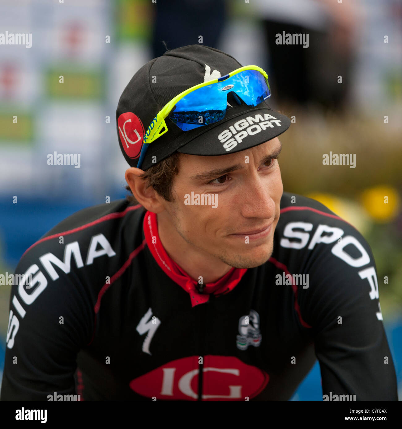Team IG Sigma Sport rider Simon Richardson at the 2012 Tour of Britain ...