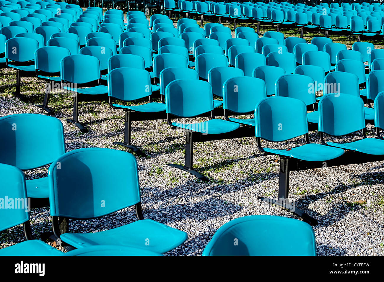 Chairs arranged in the public space for outdoor shows Stock Photo - Alamy