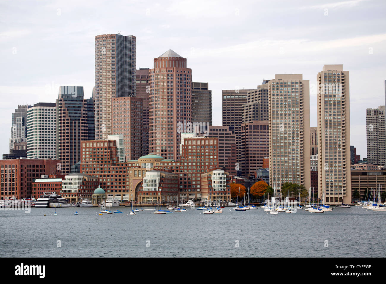 General view of Boston City Skyline, Boston, Massachusetts, America ...