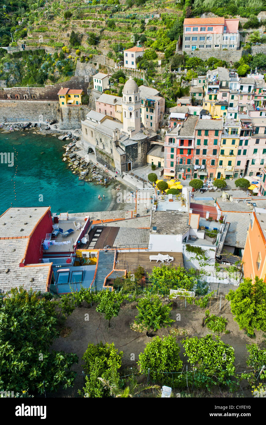 Vernazza fisherman village in the Cinque Terre, landmark of Italy Stock ...