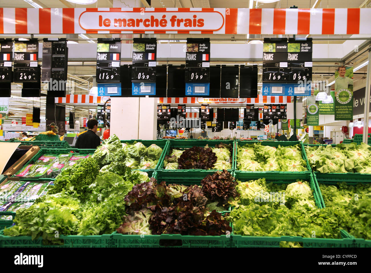 Calais France Cite Europe Carrefour Fresh Produce Being Sold Stock ...