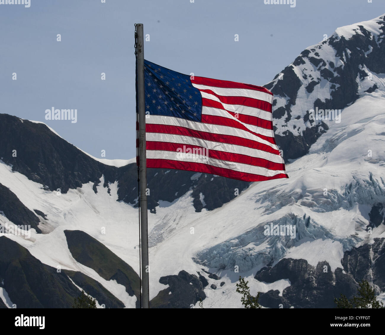 June 29, 2012 - Portage Lake, Alaska, US - The flag of the United ...