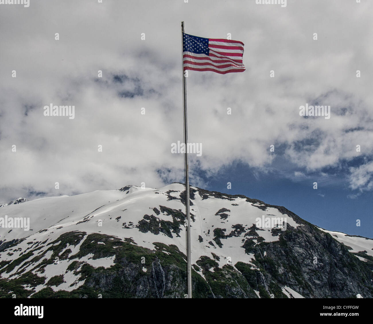 June 29, 2012 - Portage Lake, Alaska, US - The flag of the United ...