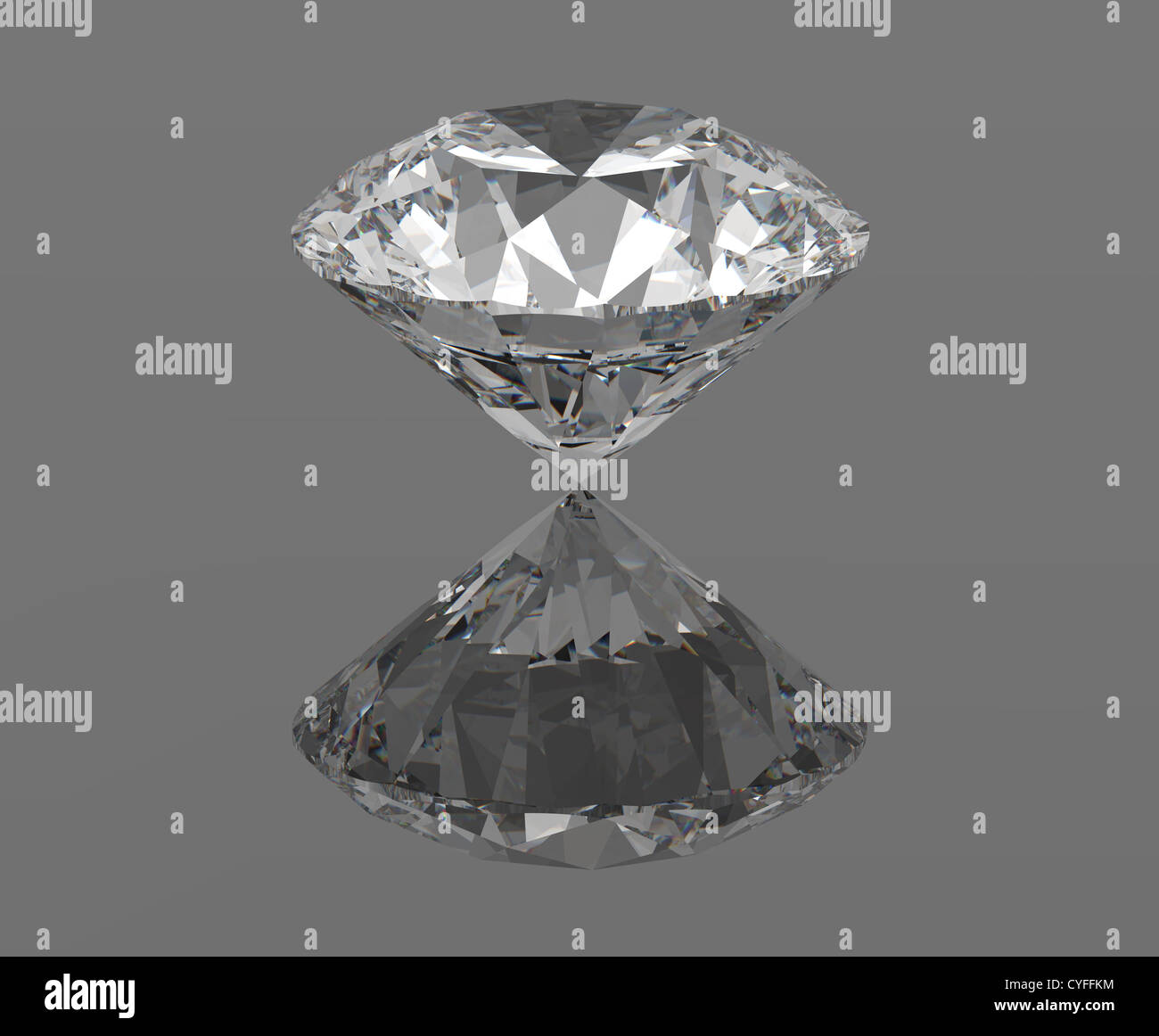 Diamond, gemstone isolated with reflections, 3d render Stock Photo - Alamy