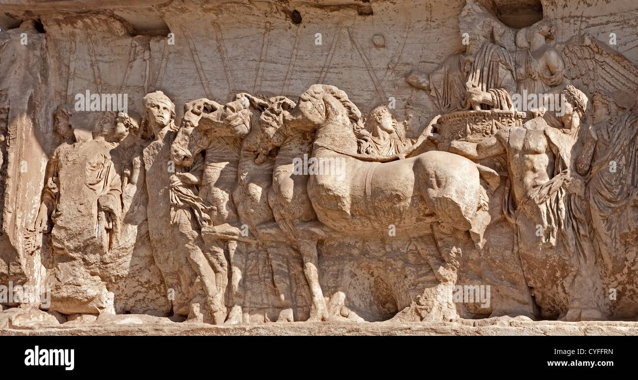 Rome - relief from Titus triumph arch Stock Photo - Alamy