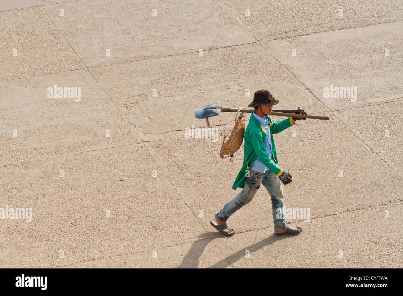 Man walking at the Olympic Stadium in Phnom Penh, Cambodia Stock Photo ...