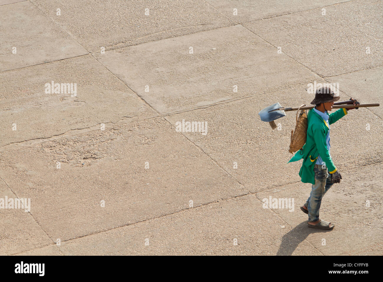 Man walking at the Olympic Stadium in Phnom Penh, Cambodia Stock Photo ...