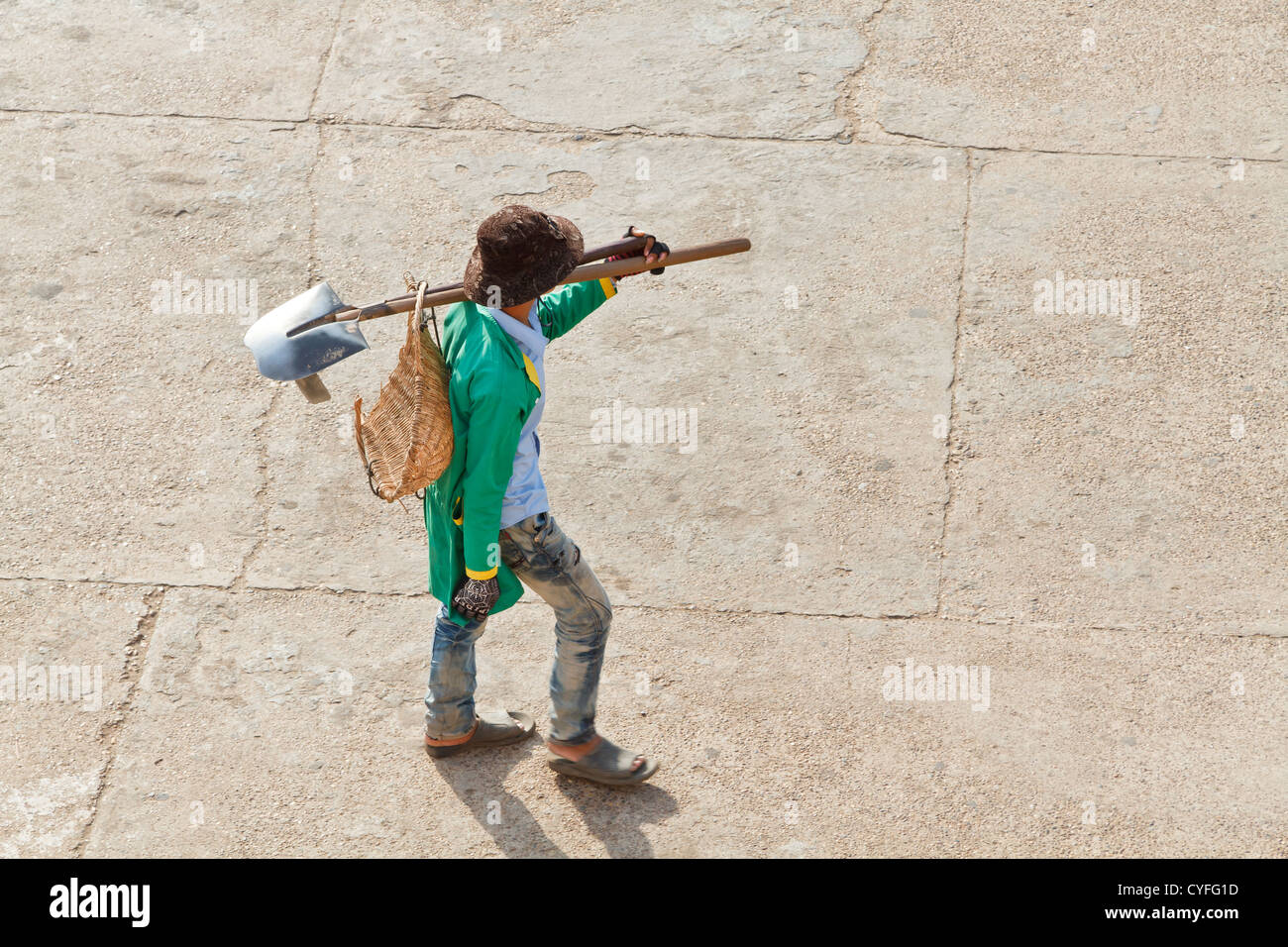 Man walking at the Olympic Stadium in Phnom Penh, Cambodia Stock Photo ...