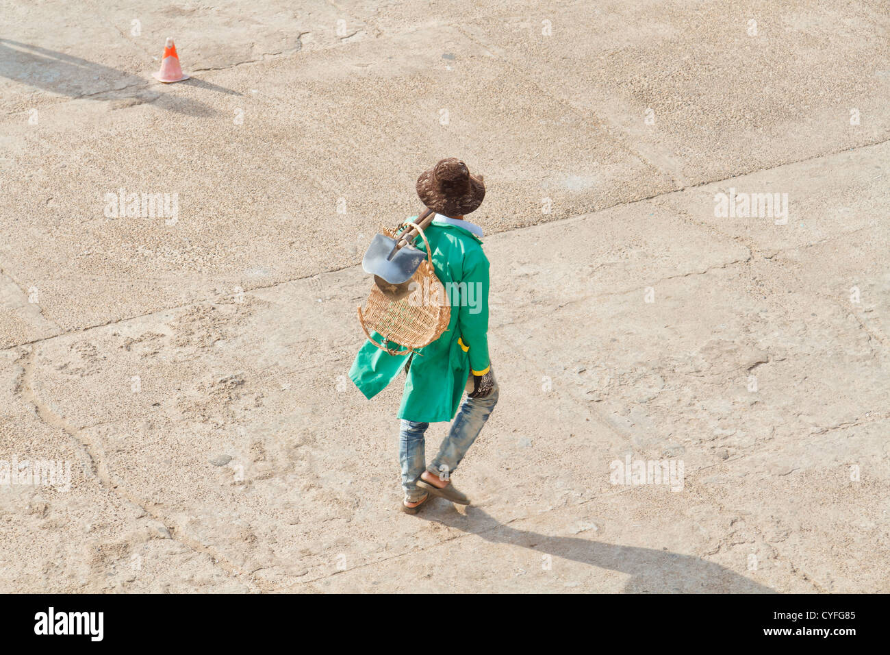 Man walking at the Olympic Stadium in Phnom Penh, Cambodia Stock Photo ...