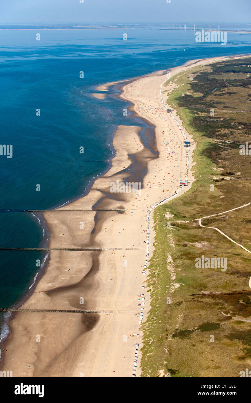 The Netherlands, Domburg, Beach. Aerial Stock Photo - Alamy