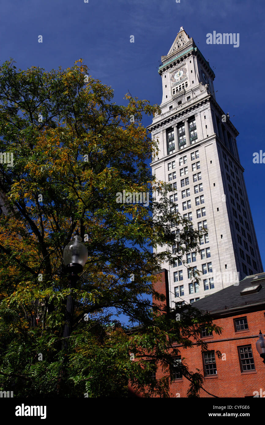 Custom House Tower and clock, Boston, Massachusetts, America Stock ...