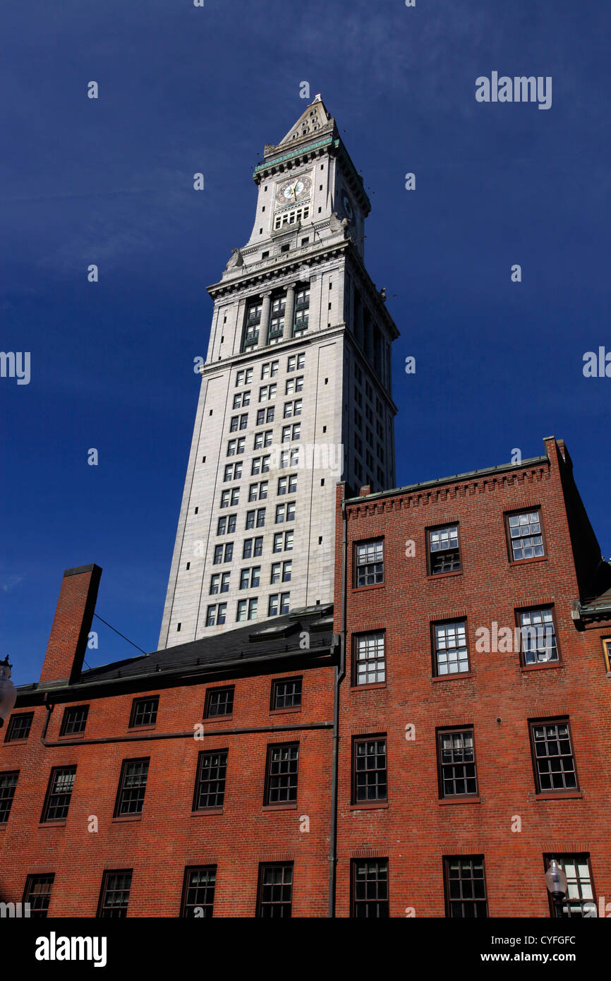 Custom House Tower and clock, Boston, Massachusetts, America Stock ...