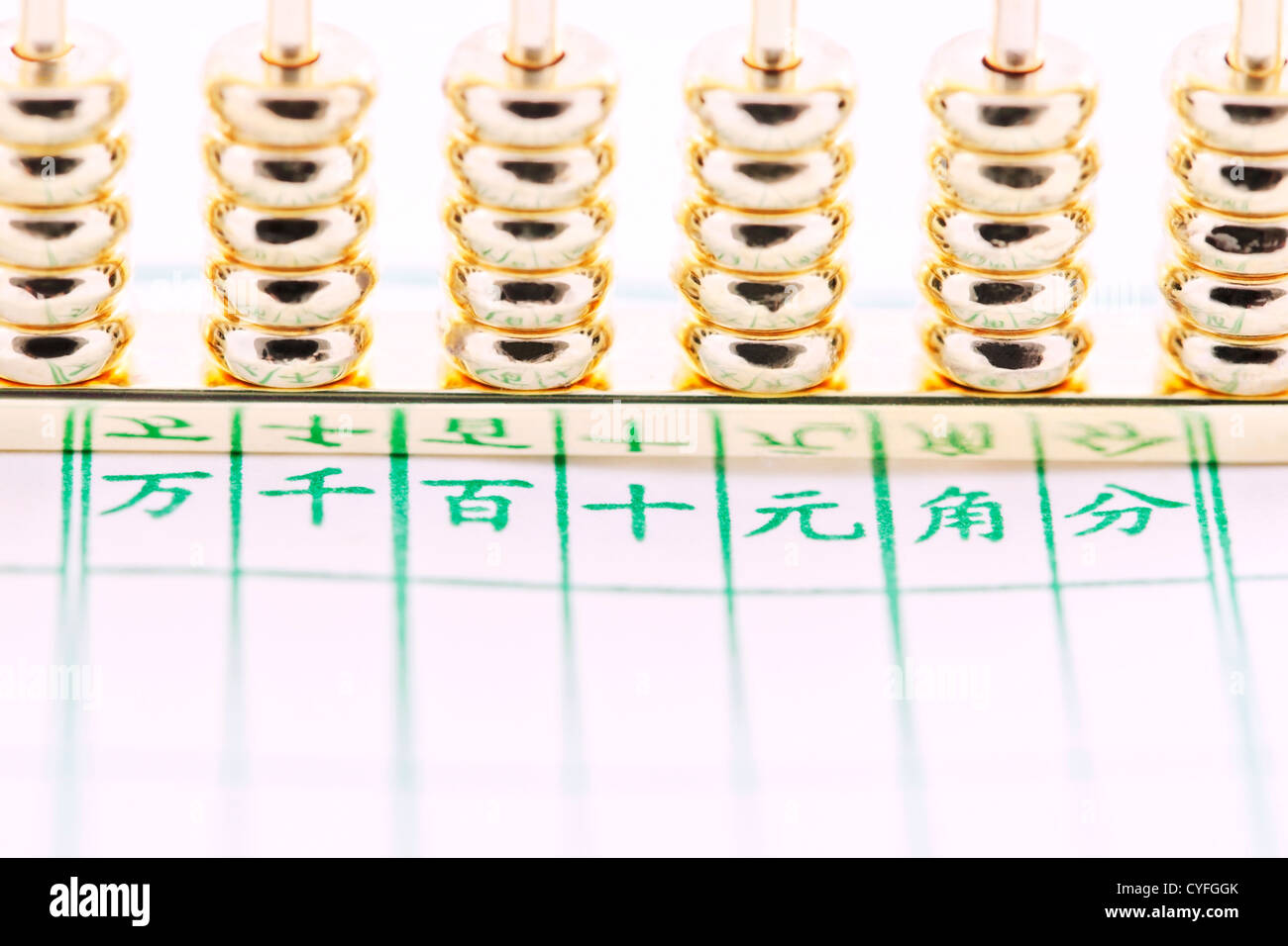 Gold abacus, close-up Stock Photo - Alamy