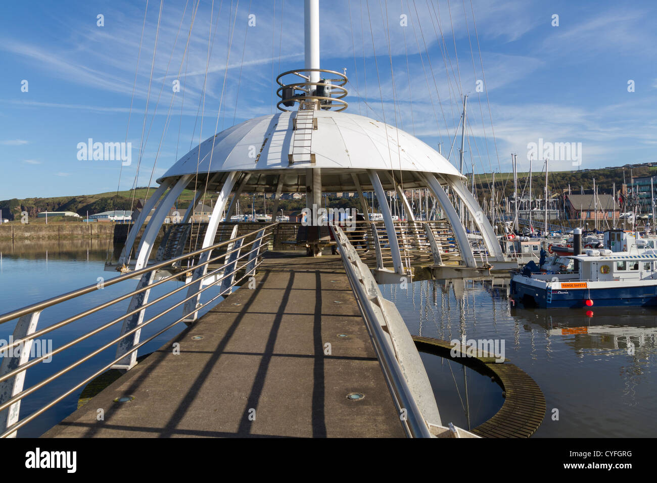 The crows nest viewing platform in Whitehaven harbour Stock Photo - Alamy