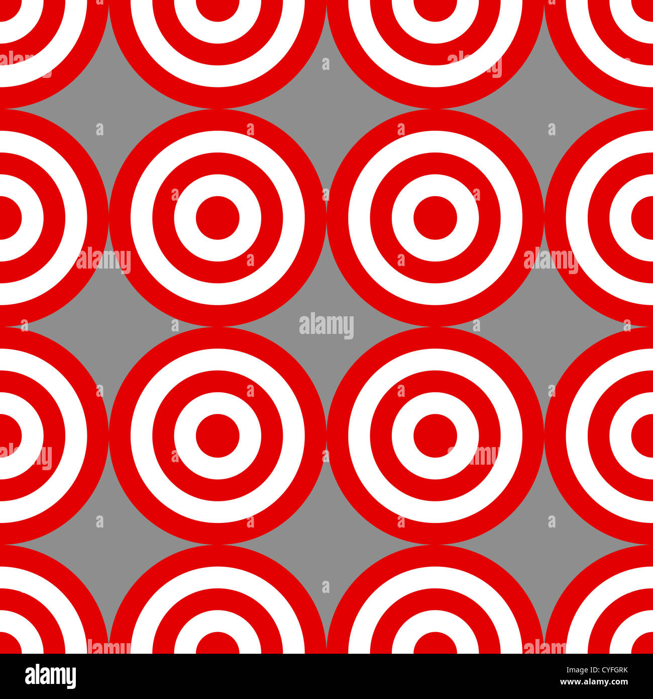 Seamless pattern made with circle red and white targets over grey ...
