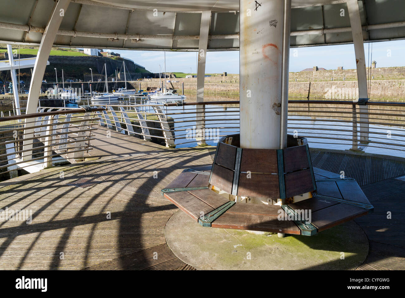 The crows nest viewing platform in Whitehaven harbour Stock Photo - Alamy