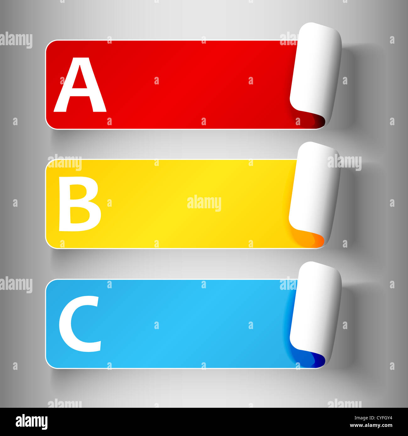 Peeling labels with letters Stock Photo - Alamy