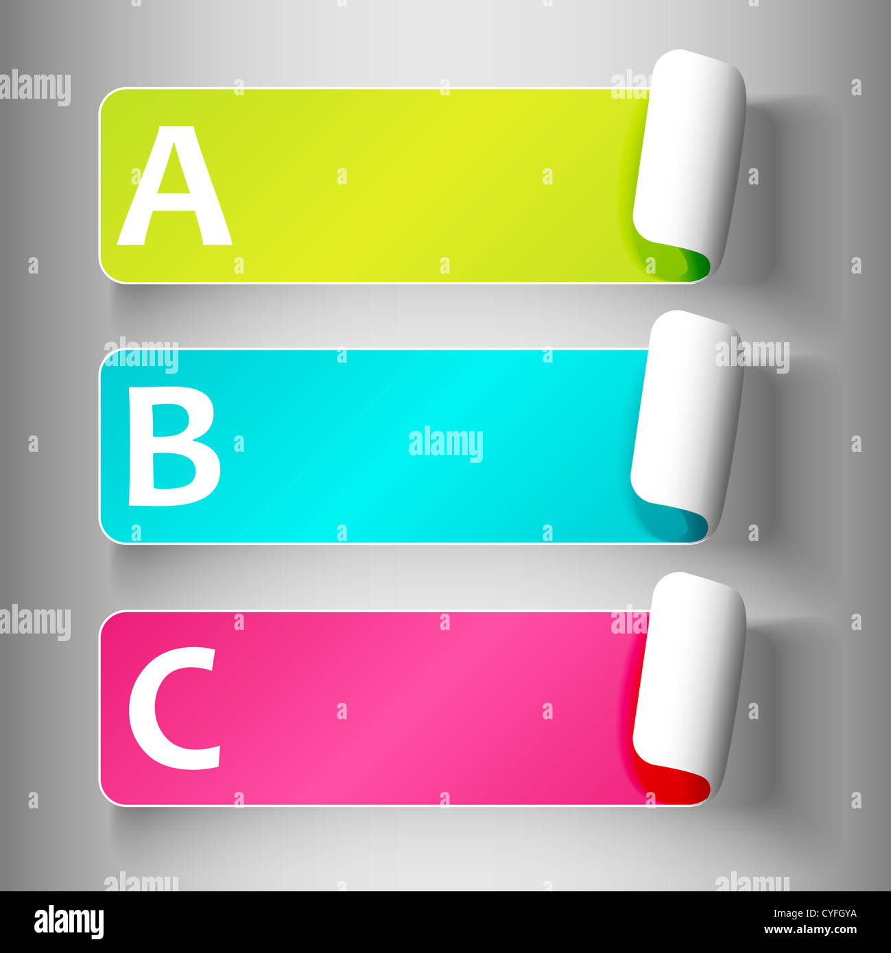 Peeling labels with letters Stock Photo - Alamy