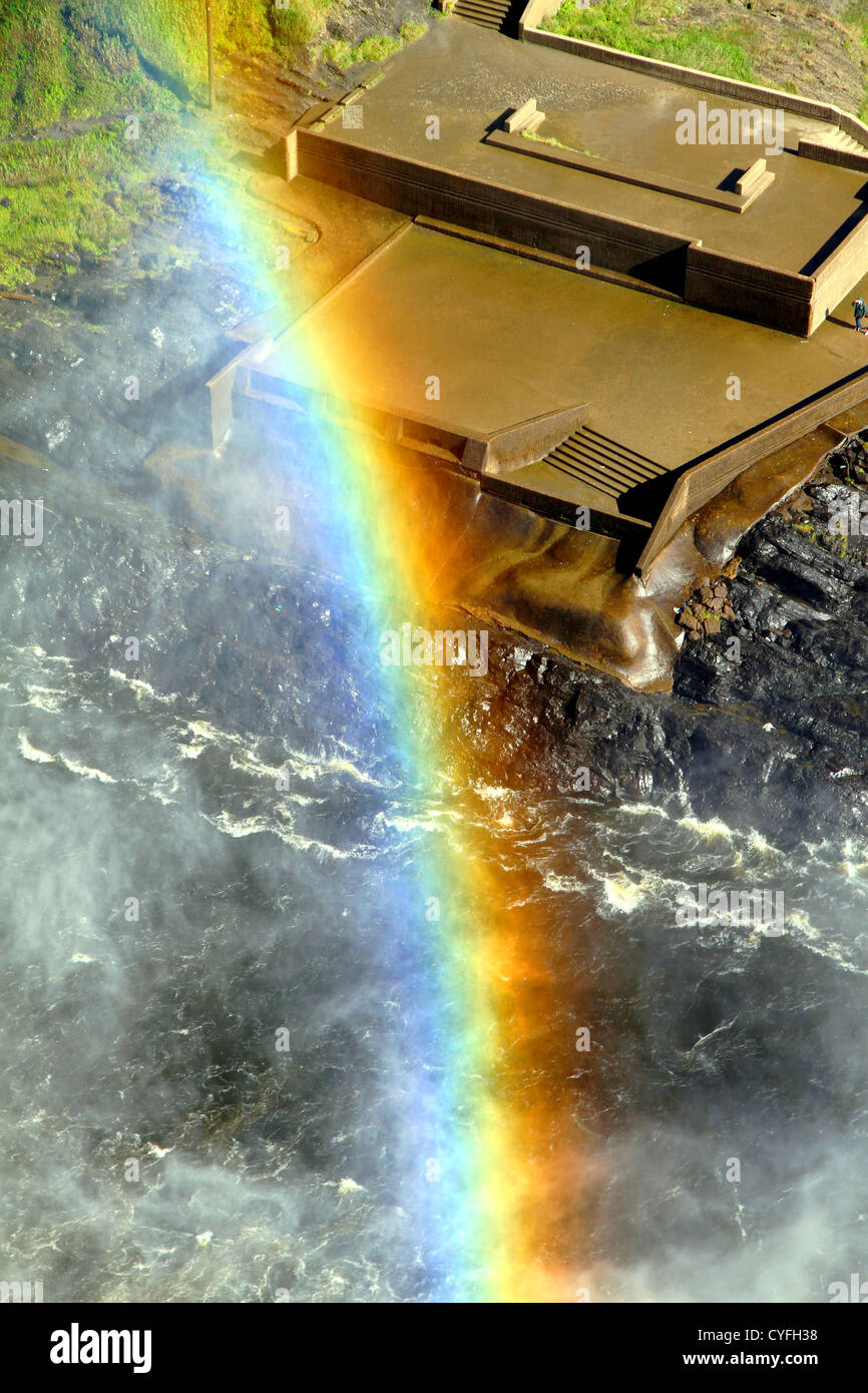 Rainbow Over Falls Stock Photo - Alamy