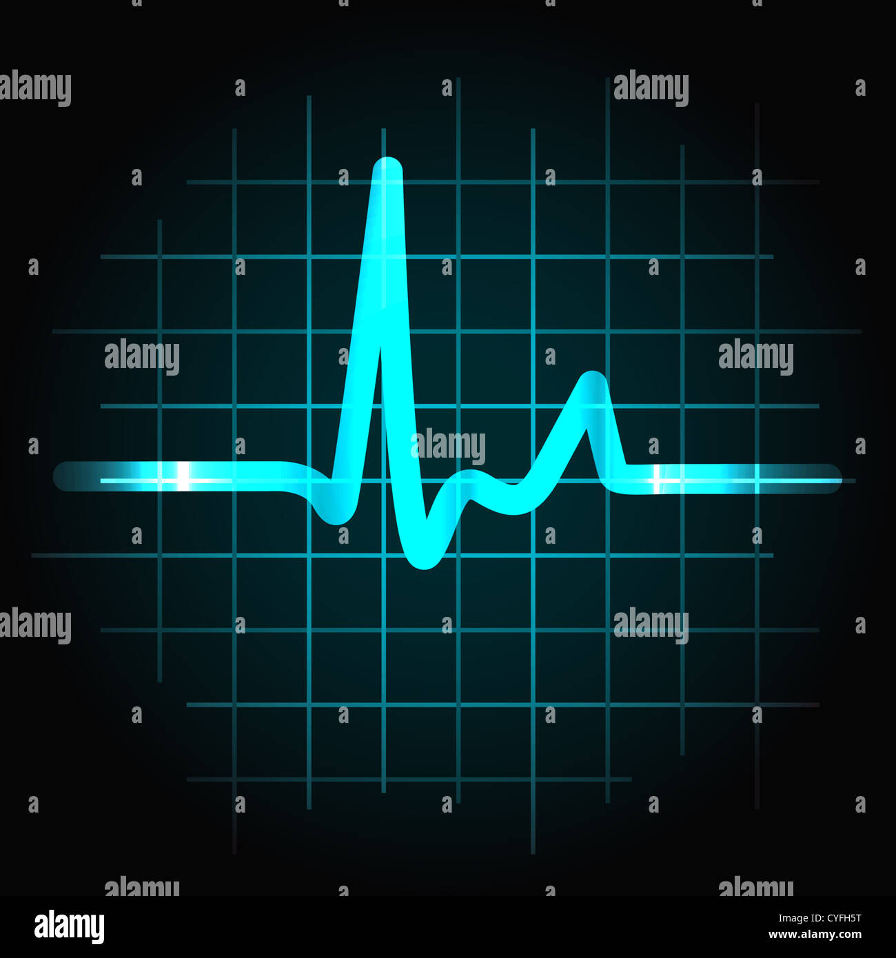 Normal heartbeat sinus wave with light effects, perfect for fitness ...