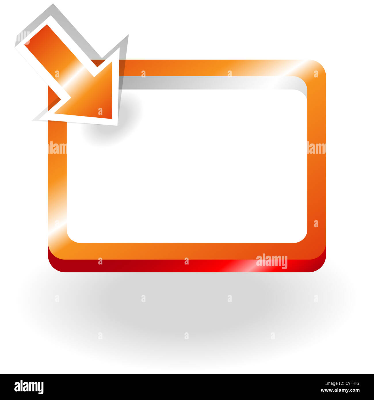 Orange frame and arrow with depth Stock Photo - Alamy