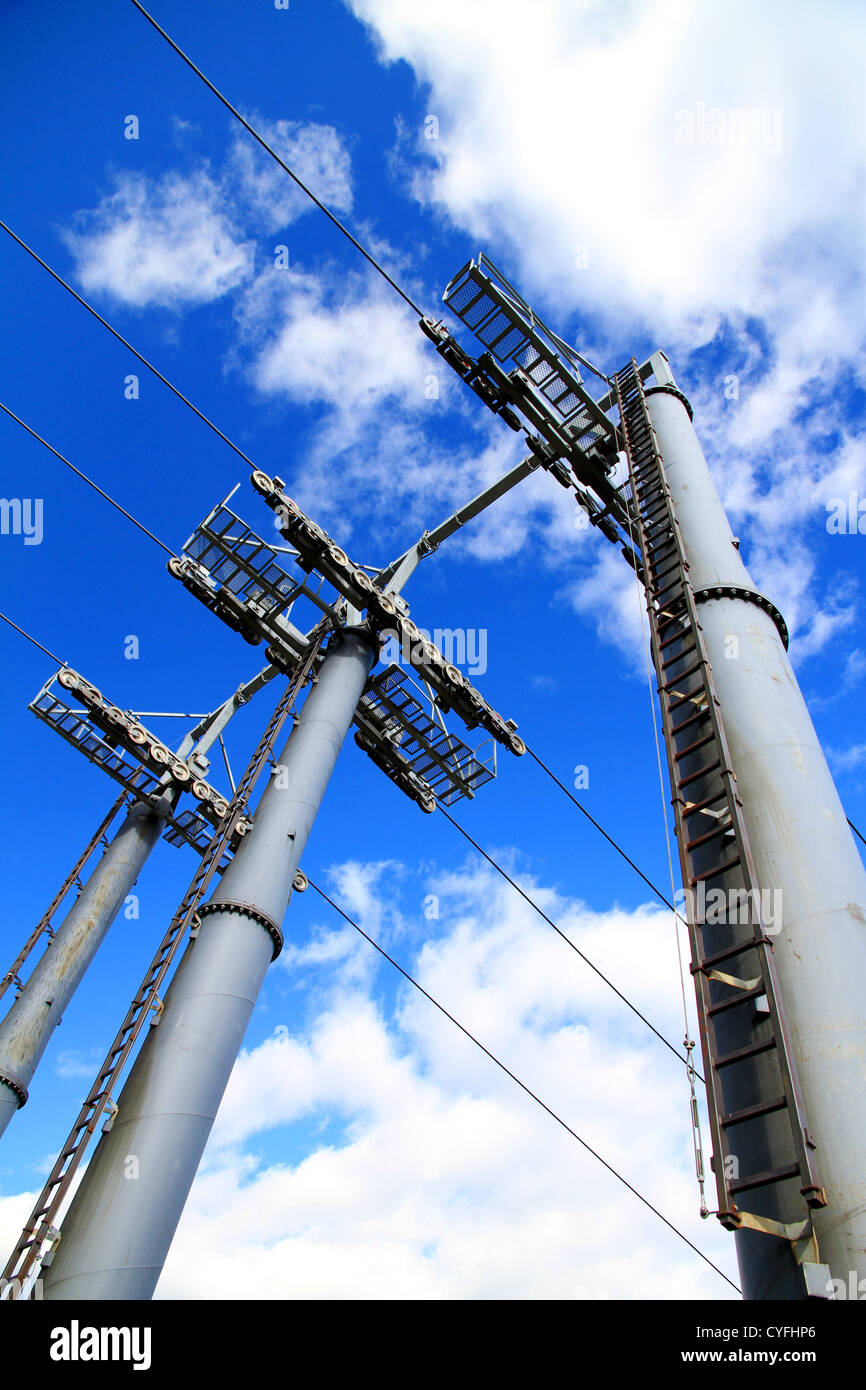 Cable Car Pillars Stock Photo - Alamy