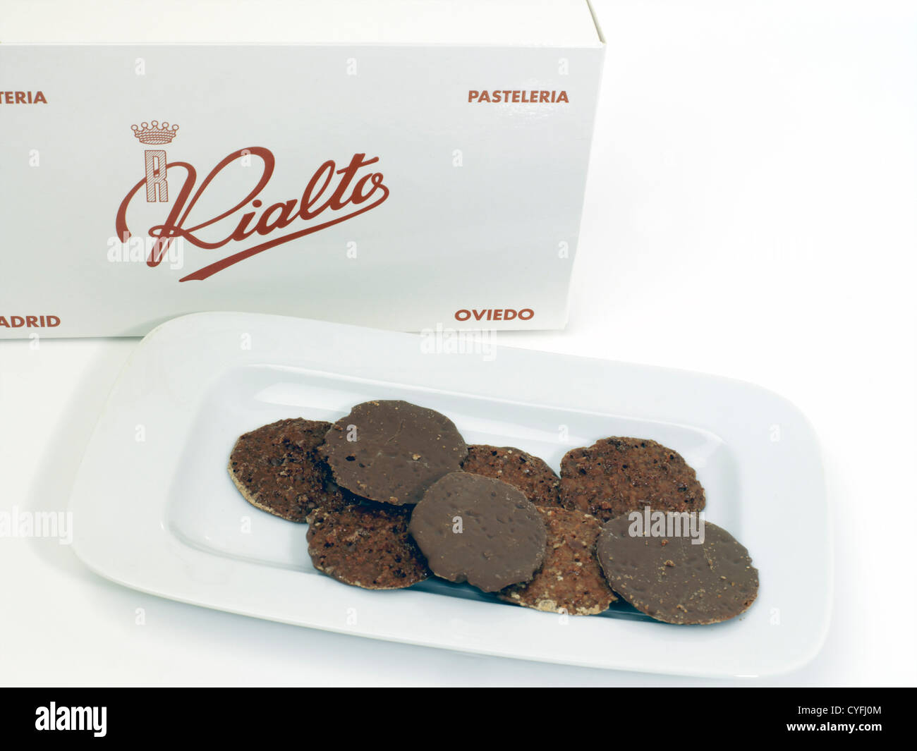Spanish Chocolate Biscuits Stock Photo - Alamy