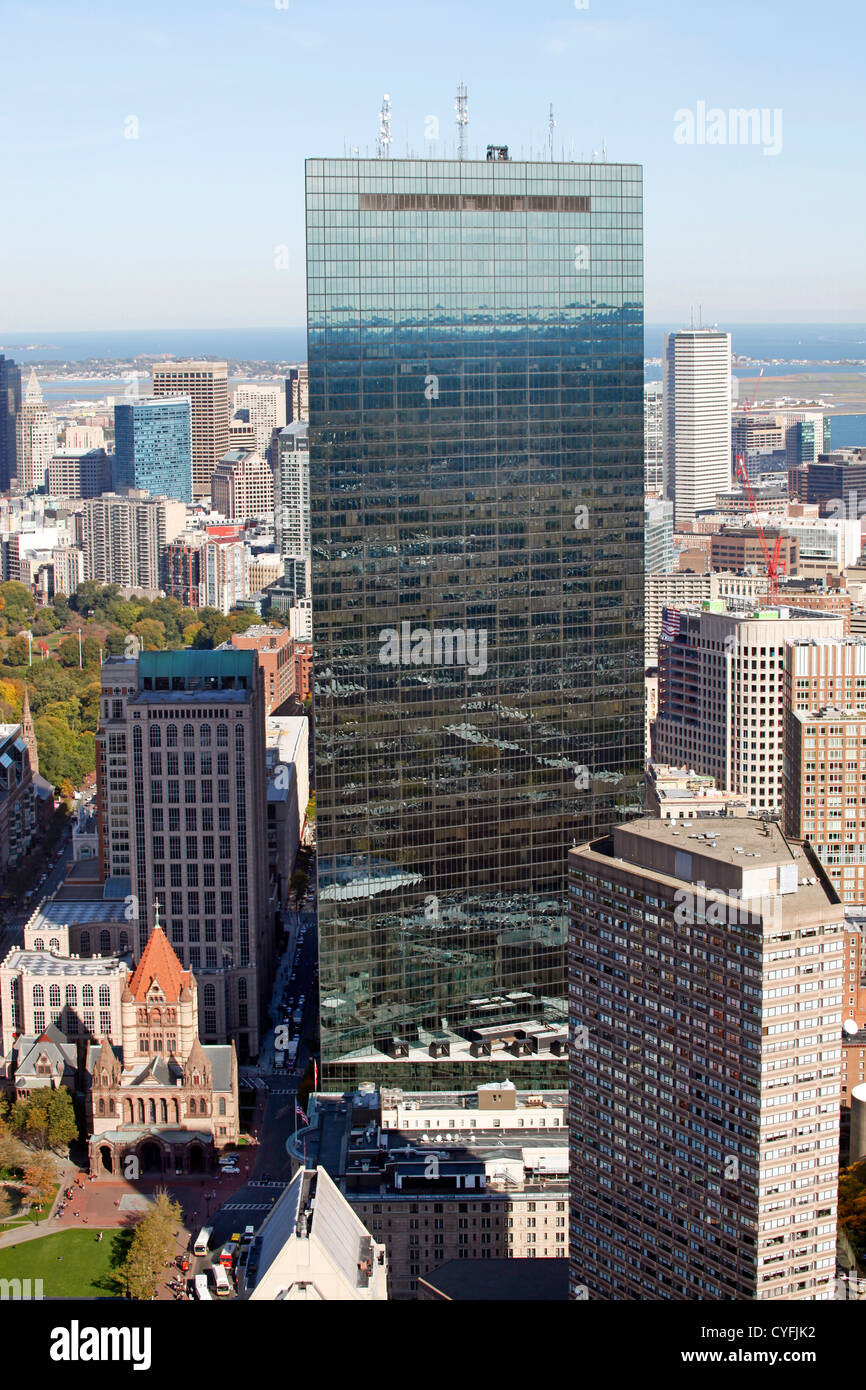 Aerial general view of the Boston skyline, Boston, Massachusetts ...
