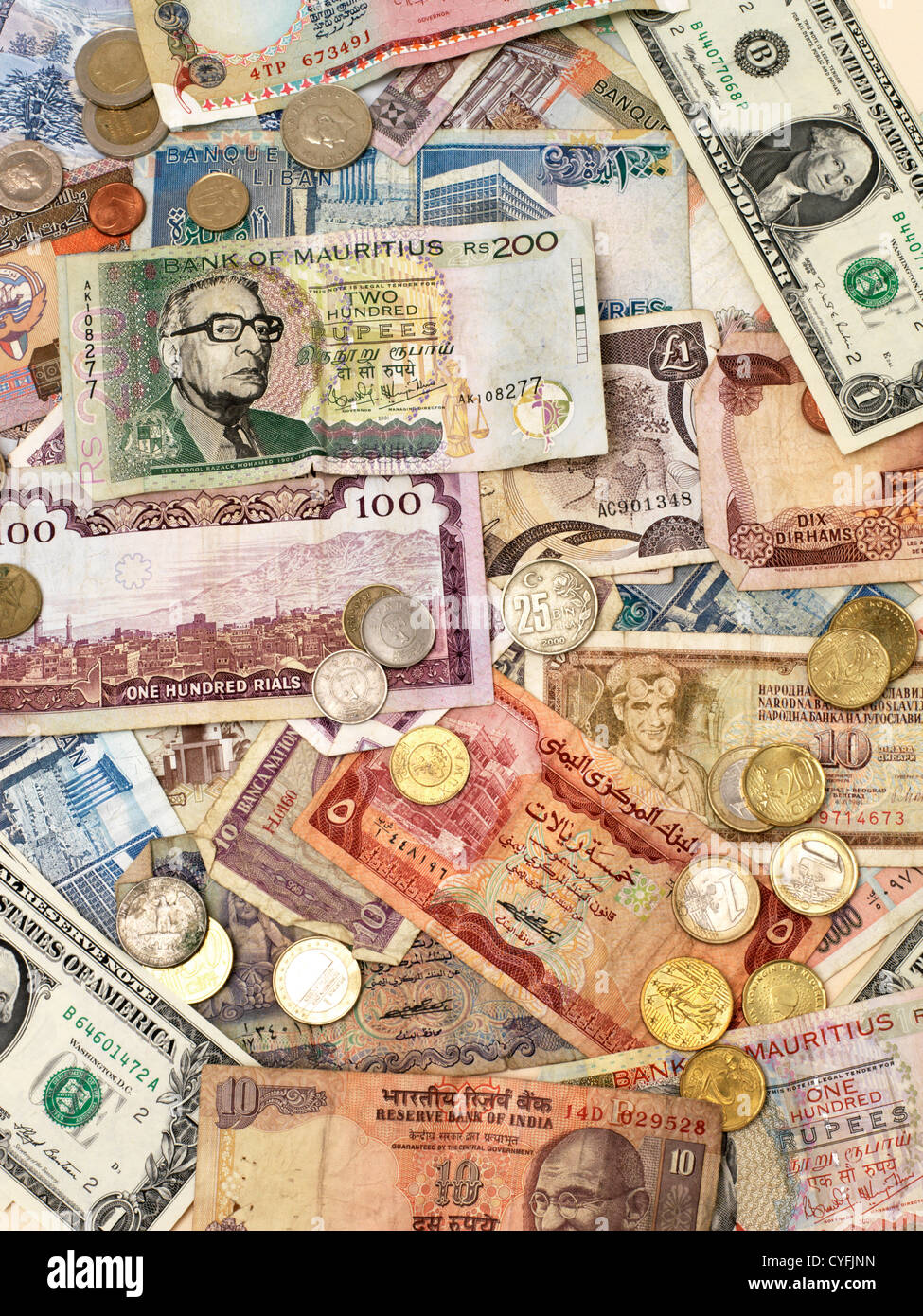 Collection of Foreign Money Stock Photo - Alamy