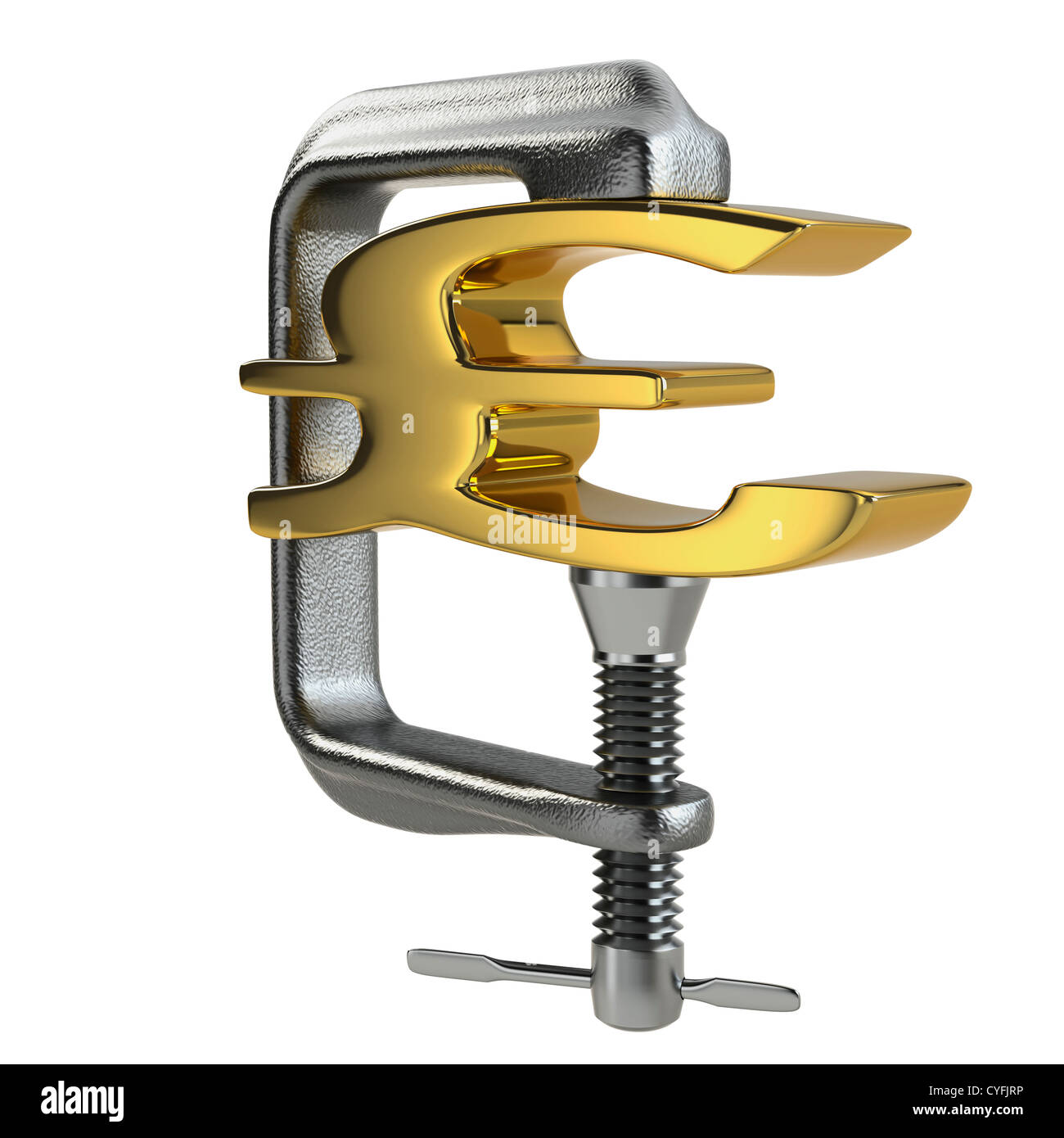 Pound meltdown as a graphic symbol of the Pound squeezed by a clamp on ...