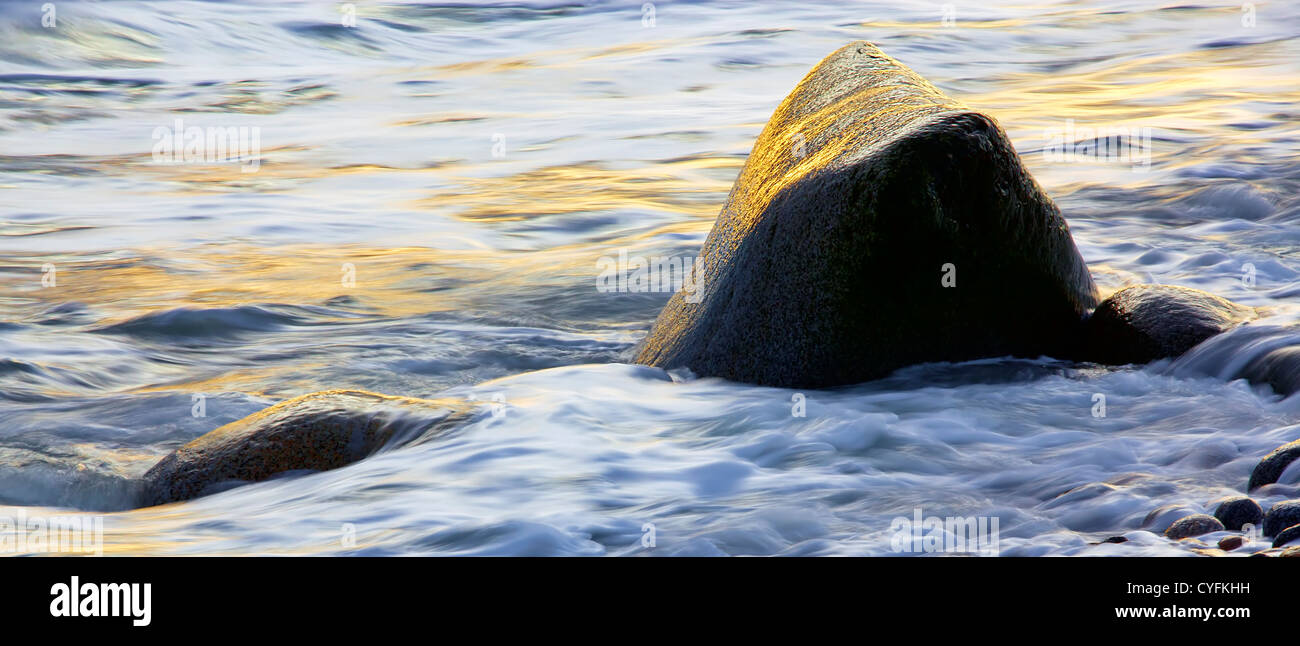 Sunset in spring at the Norwegian coast, Moelen Stock Photo - Alamy