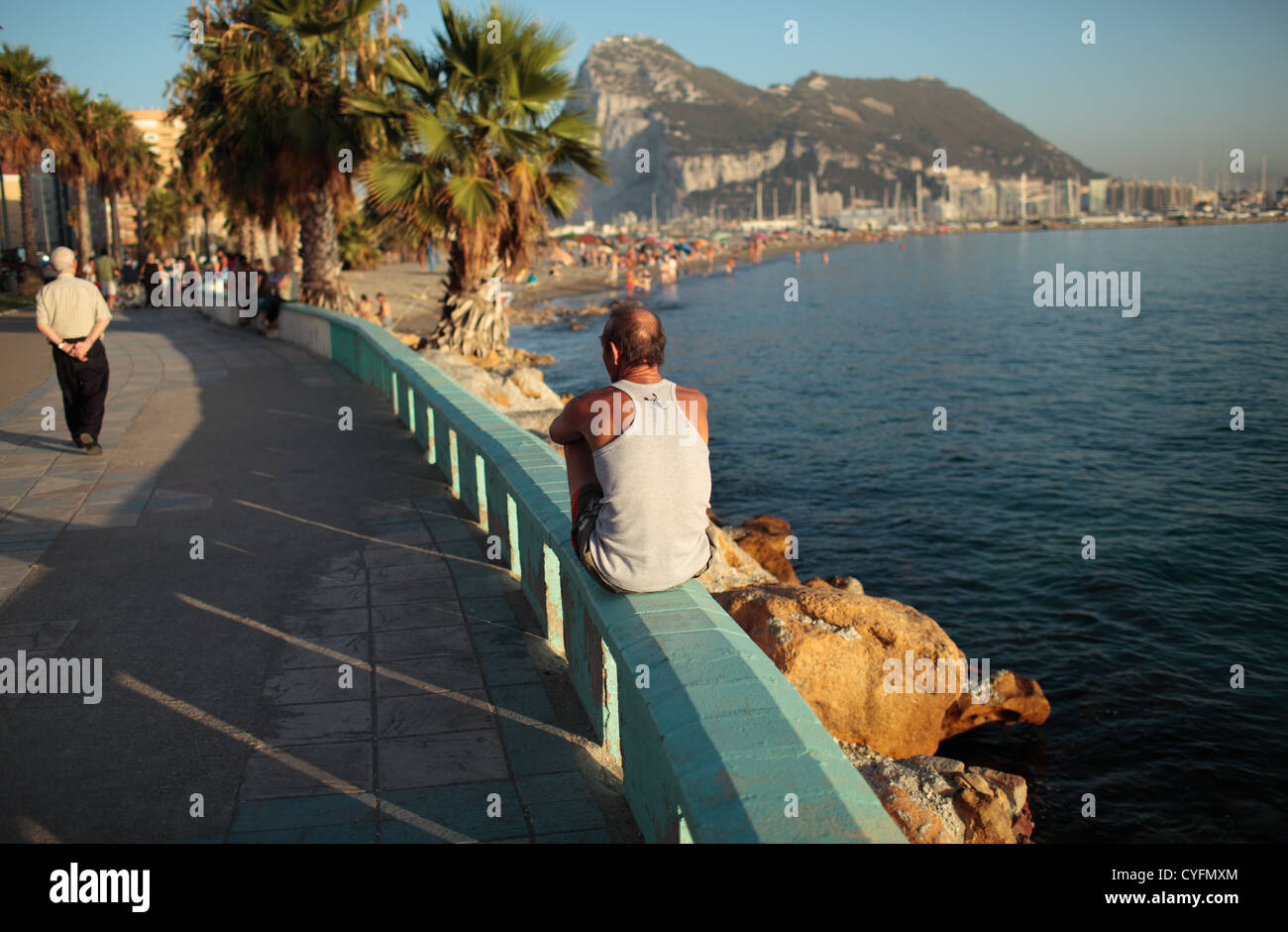 Gibraltar as seen from La Linea de la Concepcion on the Spanish side of ...
