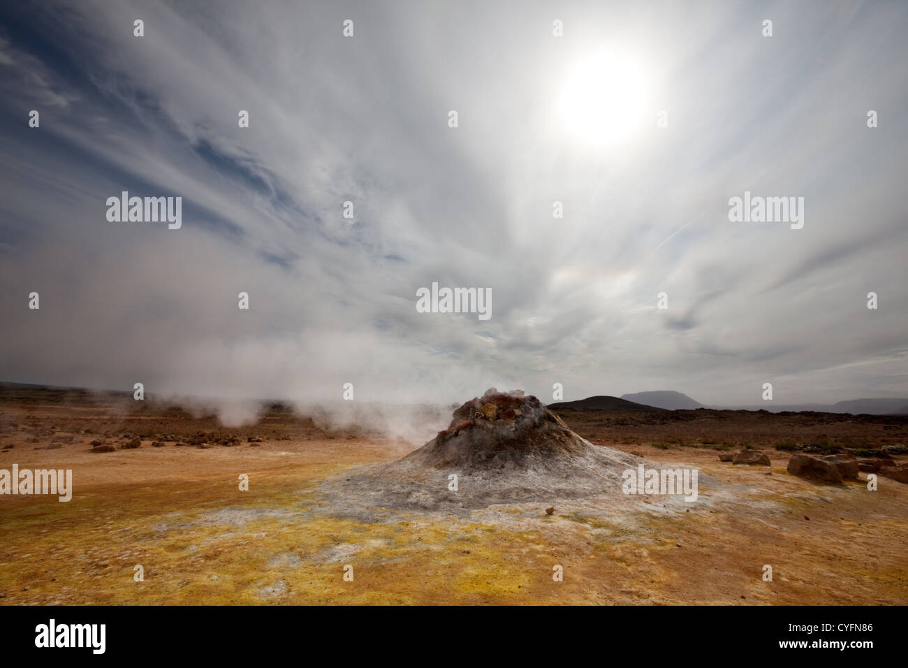 Fumarole field in Namafjall, Iceland Stock Photo - Alamy