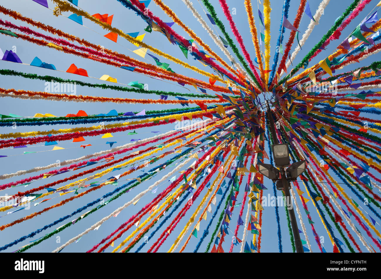 Detail of portuguese street traditional decorations in a summer ...