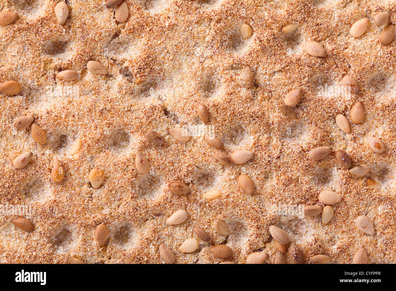 Close up of a crispbread with sesame seeds as a food background Stock ...